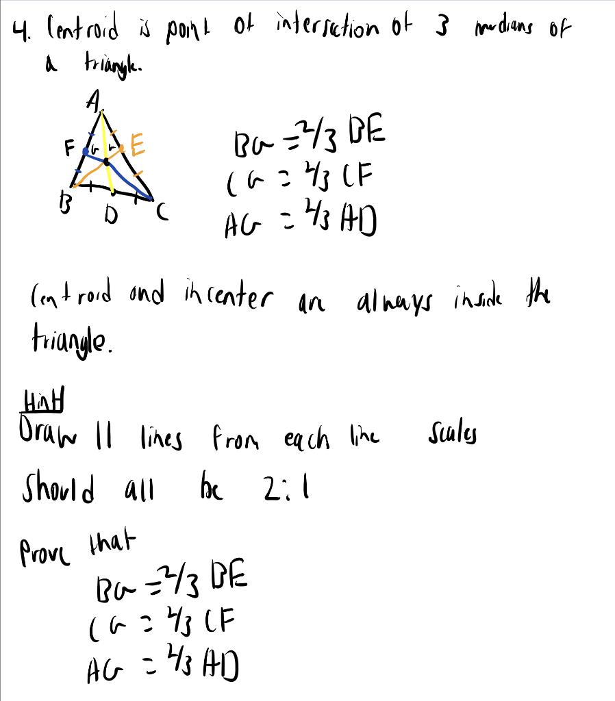Solved 4. Centroid is point of intersection of 3 hardians of | Chegg.com