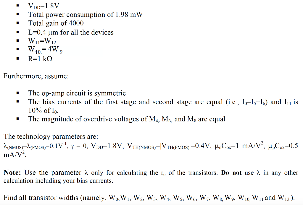 3. Design a two-stage differential amplifier based on | Chegg.com
