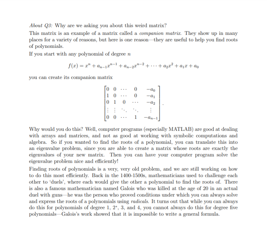 Solved 1. Suppose that A is a matrix, and the characteristic | Chegg.com