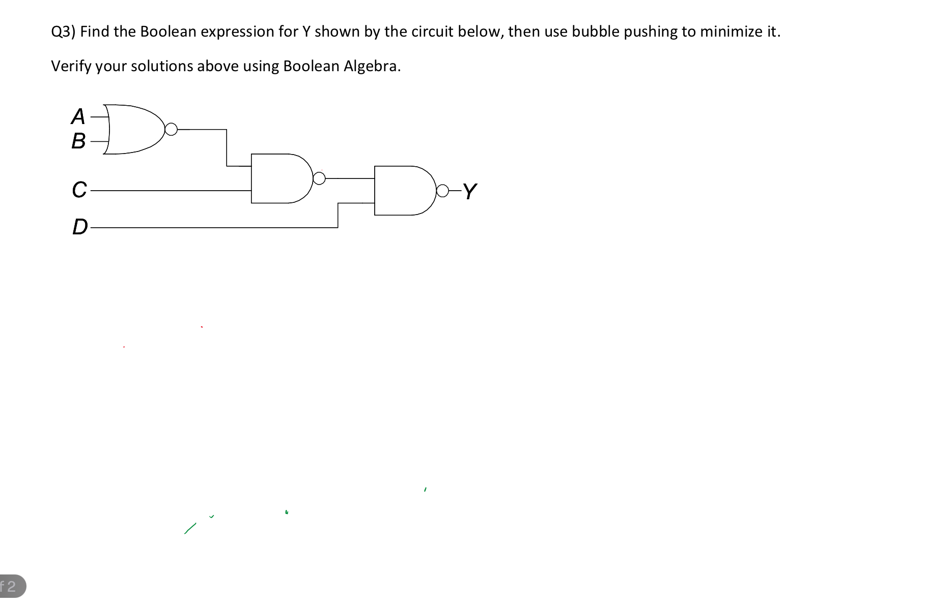 Solved Q3) Find the Boolean expression for Y shown by the | Chegg.com
