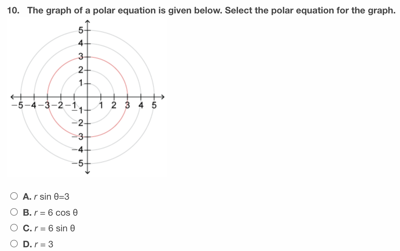 Solved 10. The graph of a polar equation is given below. | Chegg.com