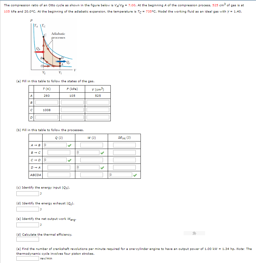 Solved The compression ratio of an Otto cycle as shown in | Chegg.com