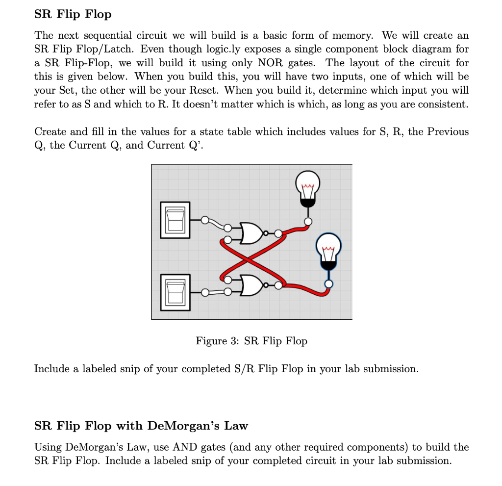 Solved SR Flip Flop The next sequential circuit we will | Chegg.com