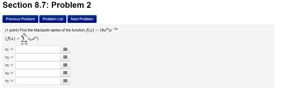 Solved Section 8.7: Problem 2 Previous Problem Problem List | Chegg.com