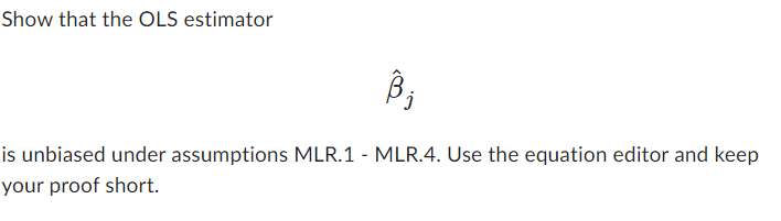 Solved Need to show proof that the below piece of OLS | Chegg.com