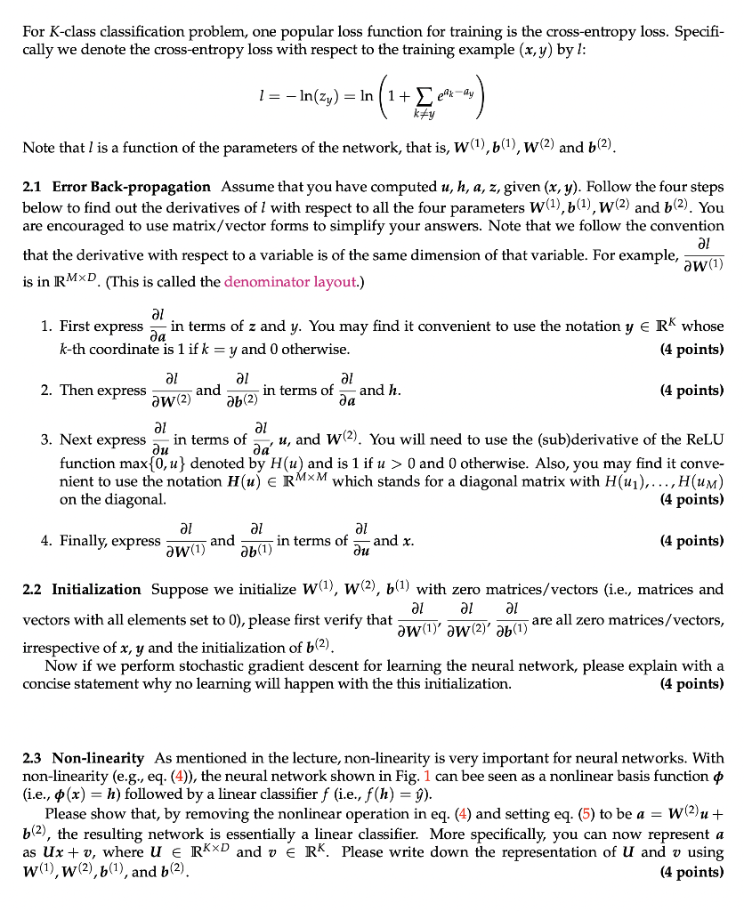 Solved Problem 2 Neural Networks (24 points) In the lecture, | Chegg.com