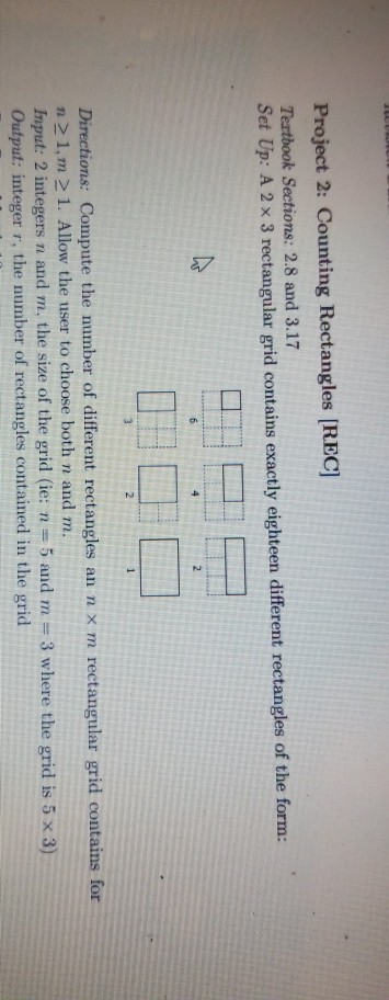 Solved Project 2: Counting Rectangles [REC] Textbook | Chegg.com