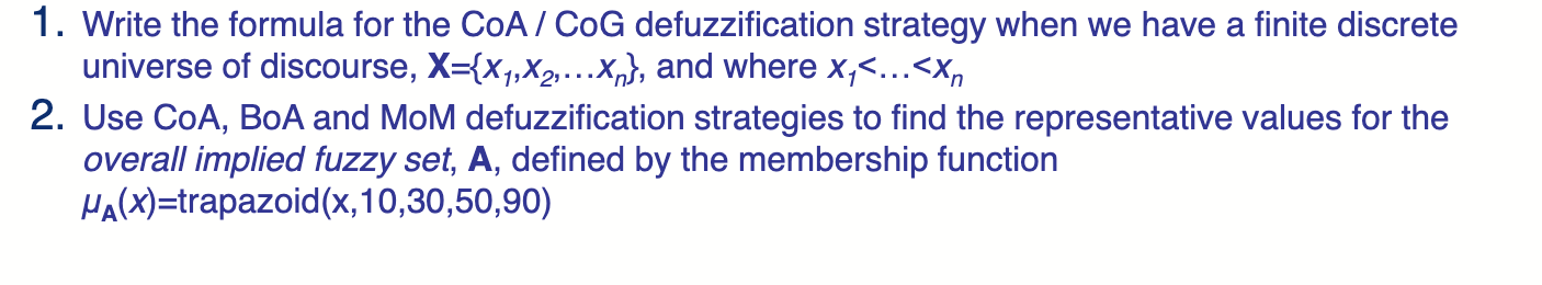 Solved 1. Write the formula for the CoA / CoG | Chegg.com