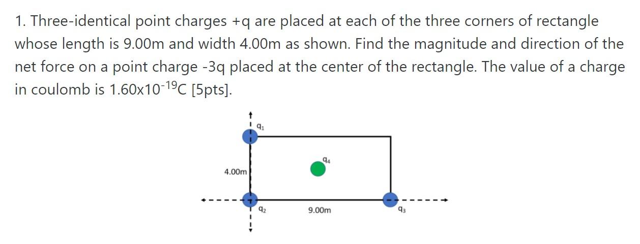 Solved 1. Three-identical point charges +q are placed at | Chegg.com