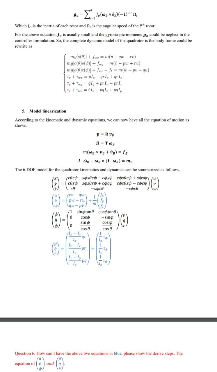 4. Dynamic model By using Newton-Euler equation, the | Chegg.com
