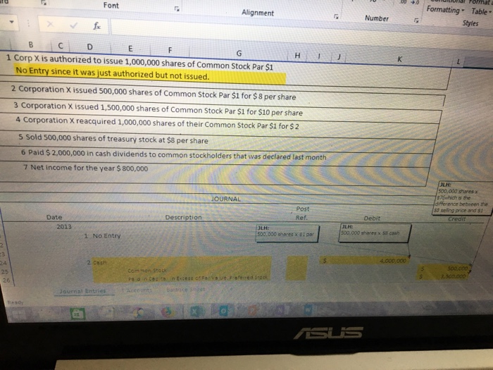 Solved Font Formatting Table Alignment Number Styles 1 Corp | Chegg.com