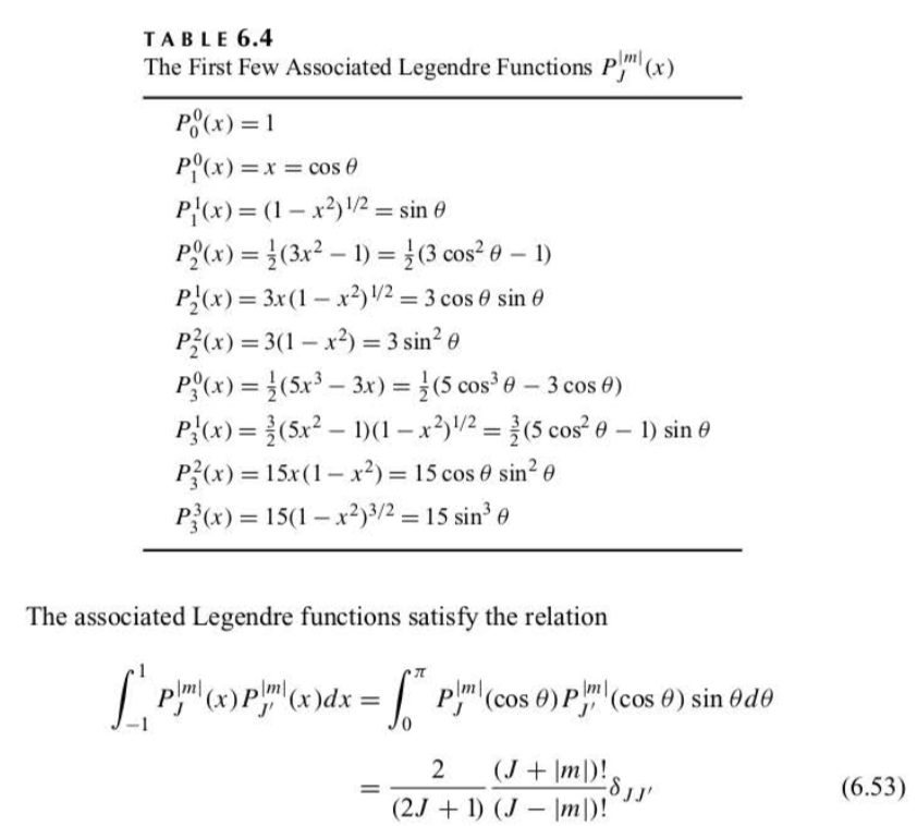 Solved 6-32. Show that the first few associated Legendre | Chegg.com