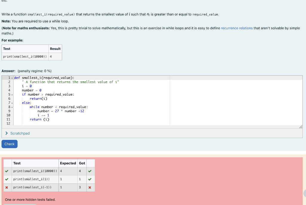 Solved Write a function smallest_i(required_value) that | Chegg.com