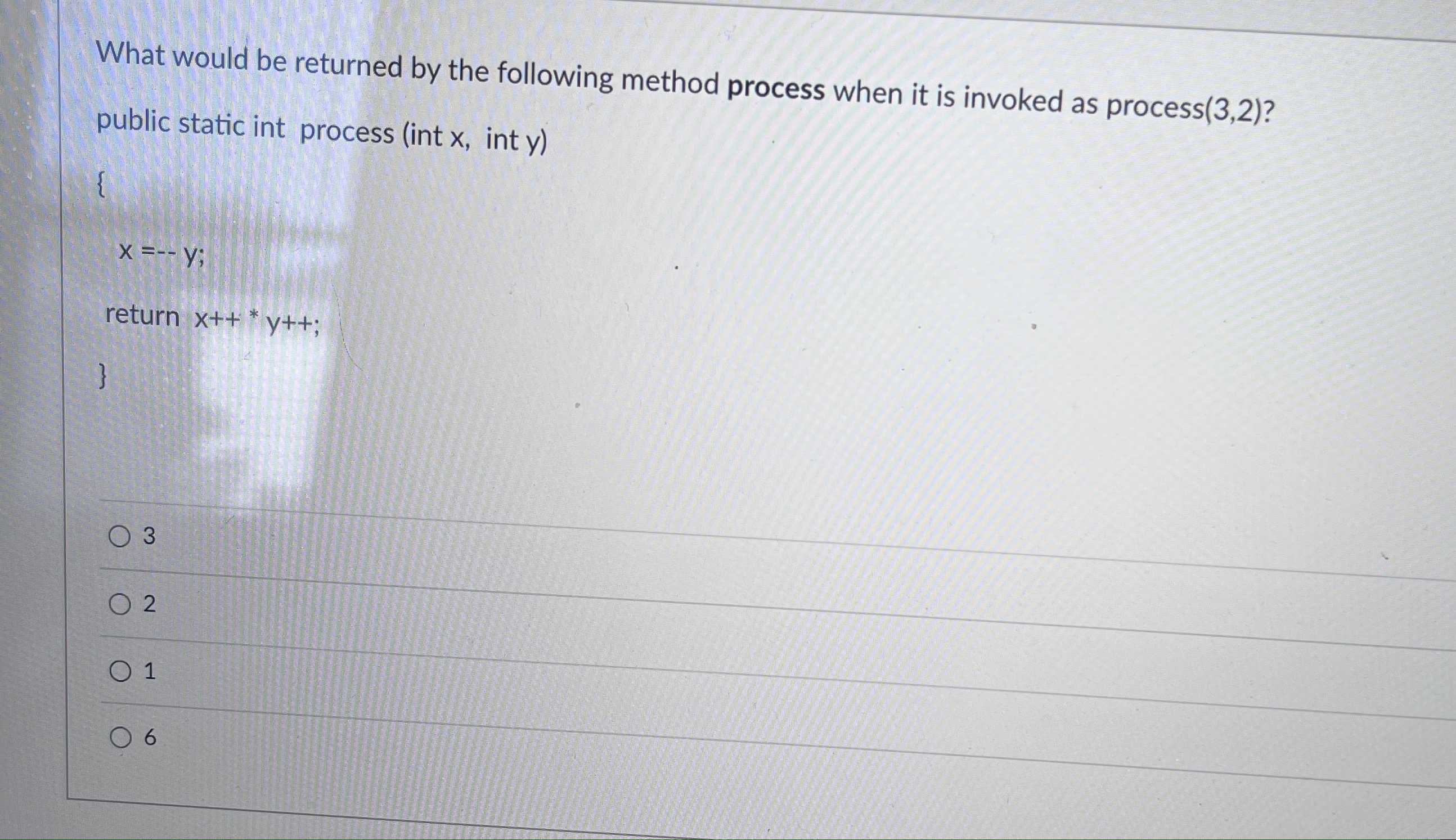 Solved What would be returned by the following method | Chegg.com