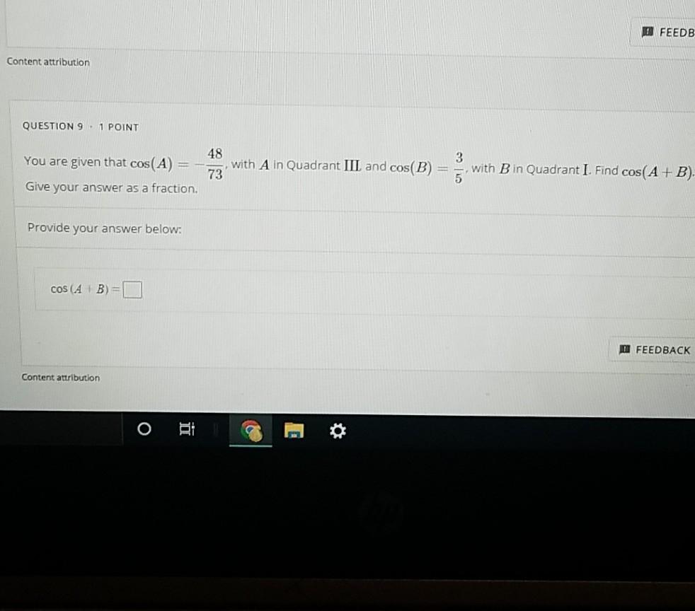 Solved E FEEDB Content attribution QUESTION 9.1 POINT 48 | Chegg.com