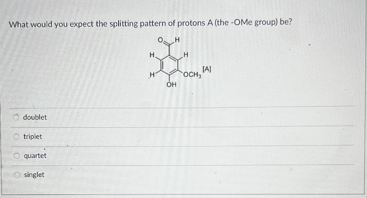 Solved What would you expect the splitting pattern of | Chegg.com