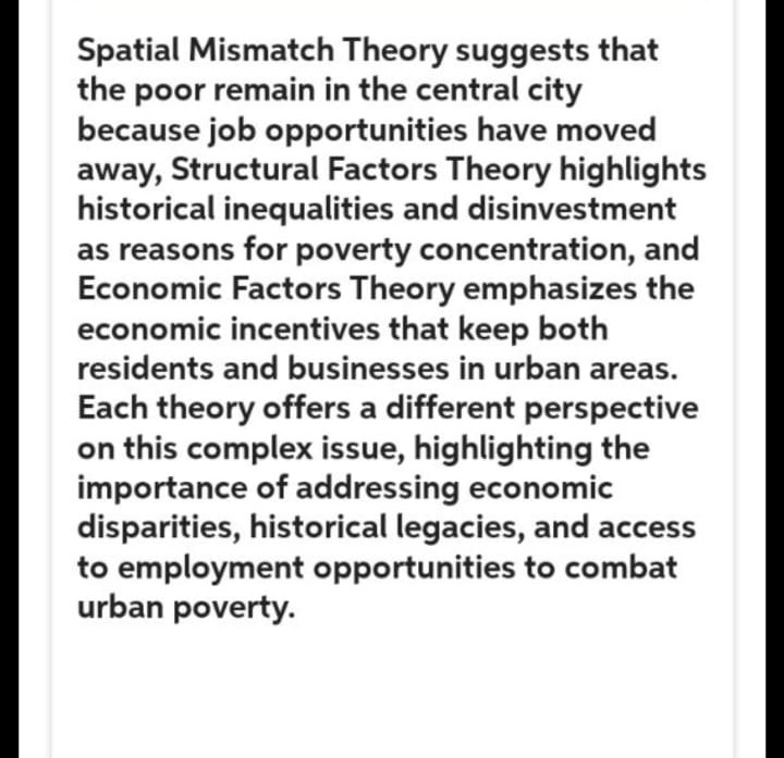 Solved Spatial Mismatch Theory suggests that the poor remain | Chegg.com