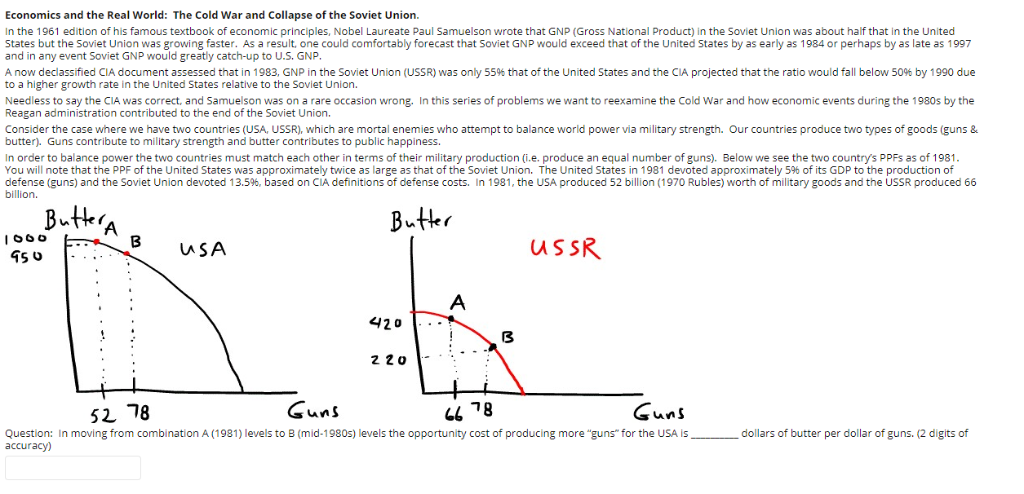 Solved Economics and the Real World: The Cold War and | Chegg.com
