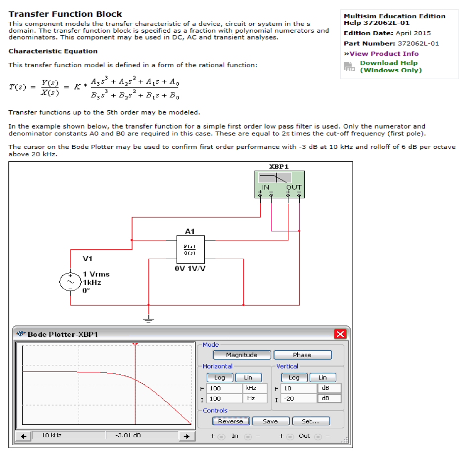 Solved Transfer Function Block This component models the | Chegg.com