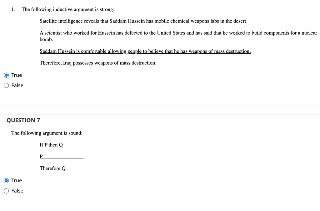 1. The following inductive argument is strong: | Chegg.com