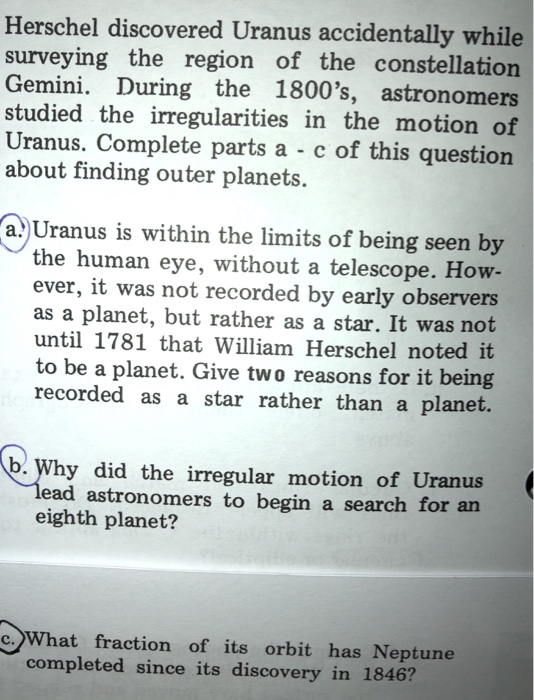 William Herschel Discovers Uranus