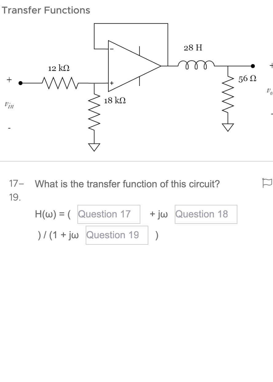 Solved Transfer Functions 17- What is the transfer function | Chegg.com