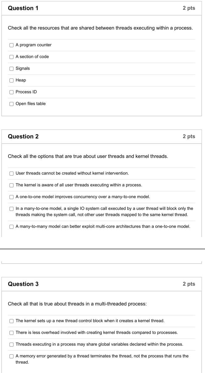 Solved Subject: Operating Systems Topics:1)Threads :creating | Chegg.com