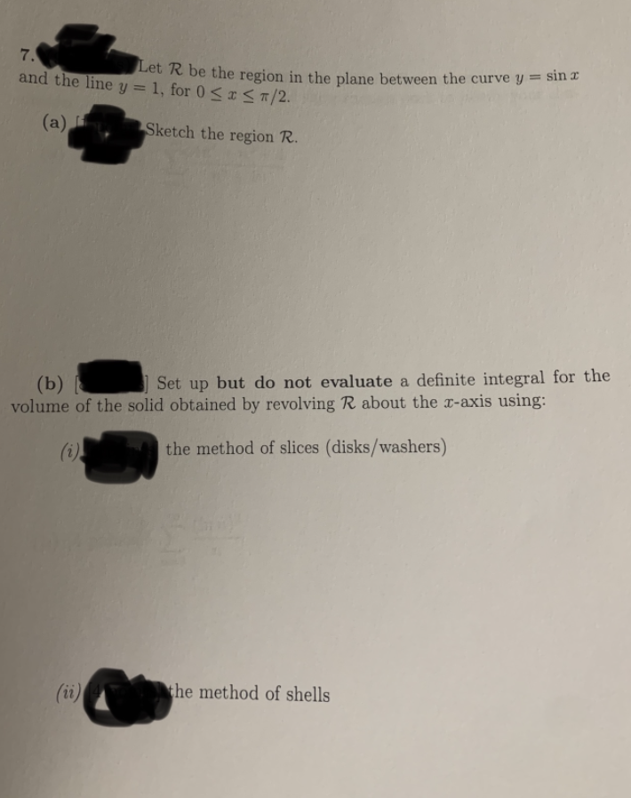 Solved 7. Let R be the region in the plane between the curve | Chegg.com