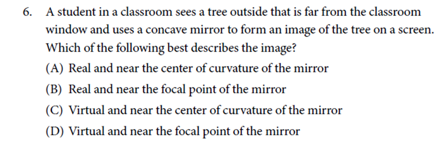 Solved 6. A student in a classroom sees a tree outside that | Chegg.com
