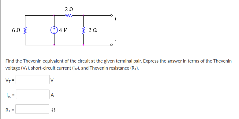 Solved Find the Thevenin equivalent of the circuit at the | Chegg.com