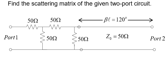Solved Find the scattering matrix of the given two-port | Chegg.com