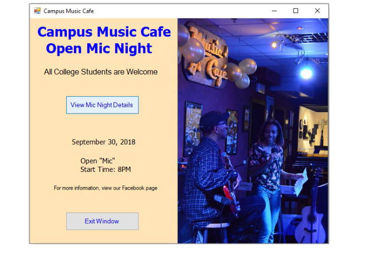 Solved Campus Music Cafe Develop a Visual Basic application | Chegg.com