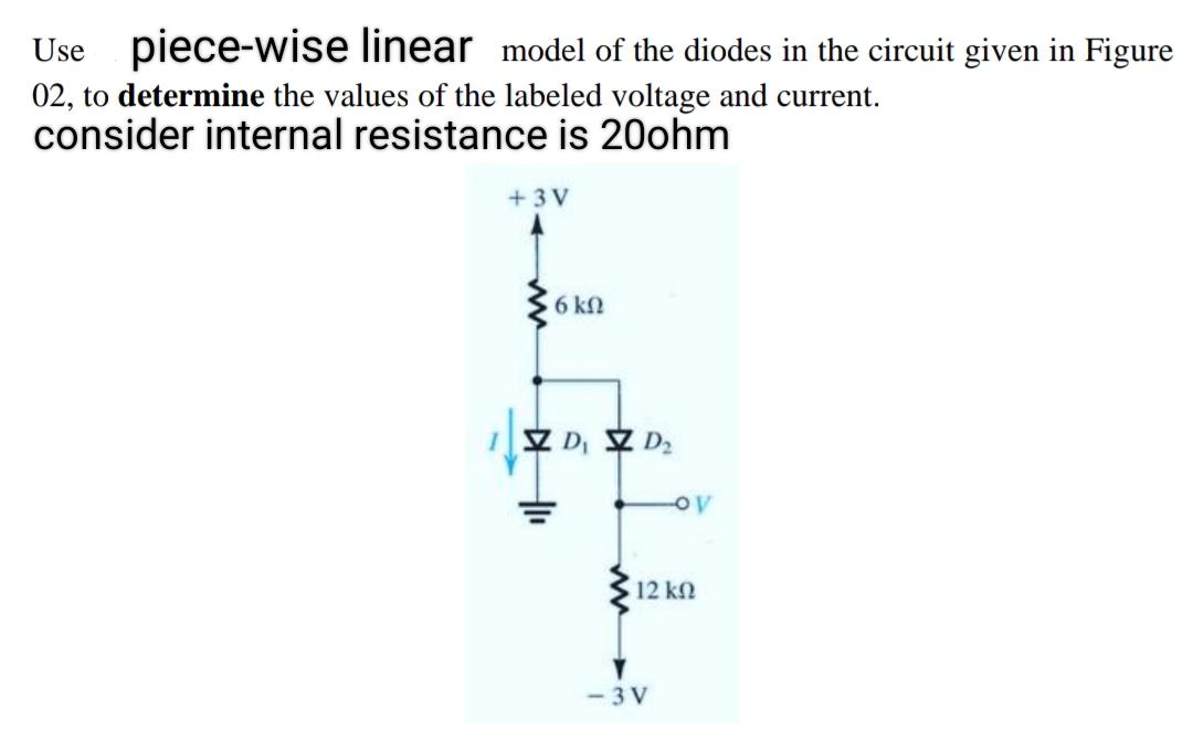 Solved Use piece-wise linear model of the diodes in the | Chegg.com