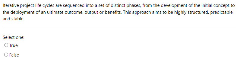Solved Iterative project life cycles are sequenced into a | Chegg.com