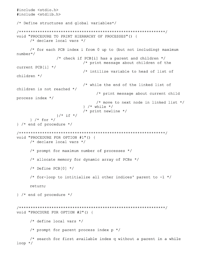 Solved Objective: To simulate process creation and | Chegg.com