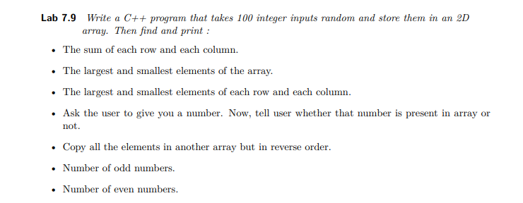 Solved Lab 7.9 Write a C++ program that takes 100 integer | Chegg.com