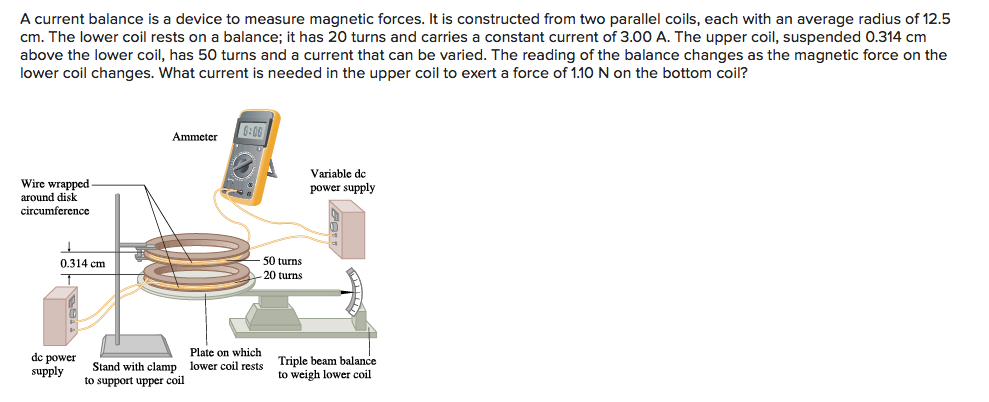 Solved A current balance is a device to measure magnetic | Chegg.com