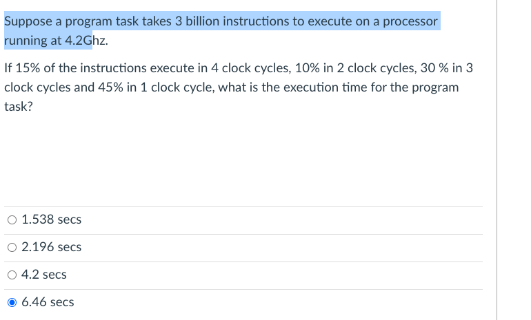 Solved Suppose a program task takes 3 billion instructions | Chegg.com