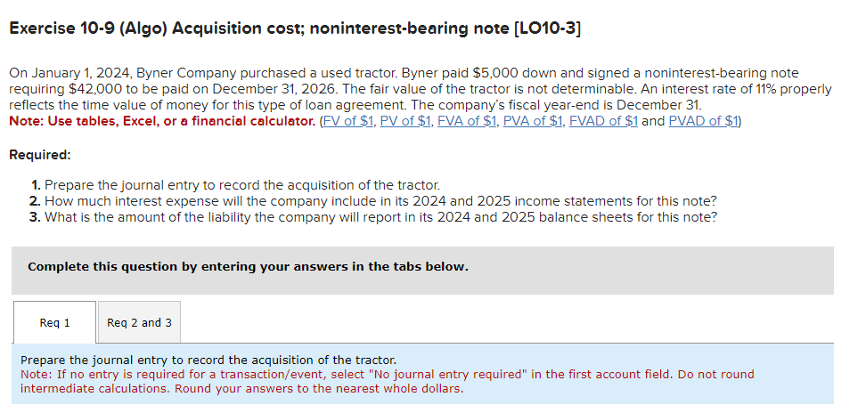 Solved Exercise 10-9 (Algo) Acquisition cost; | Chegg.com