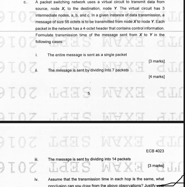 A packet switching network uses a virtual circuit to | Chegg.com