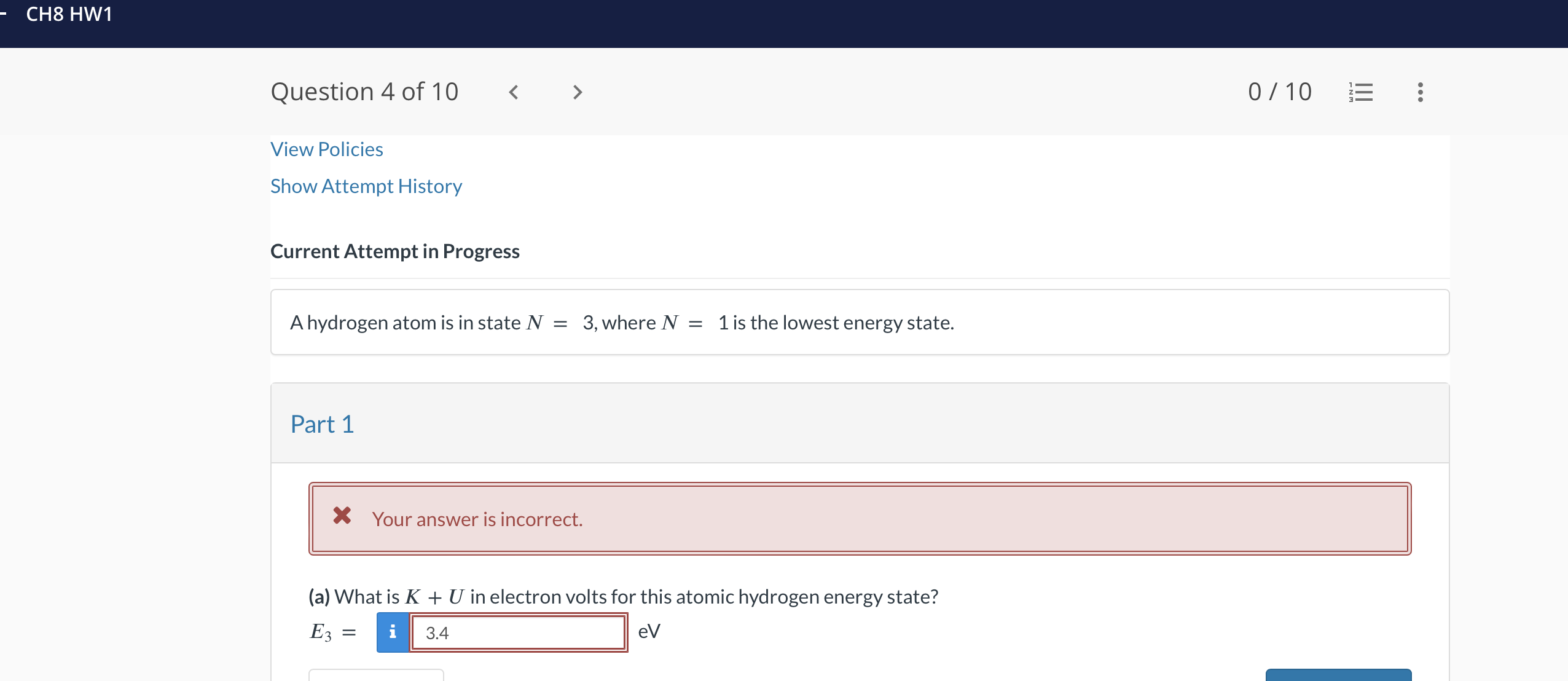 Solved Question 4 ﻿of 10View PoliciesShow Attempt | Chegg.com