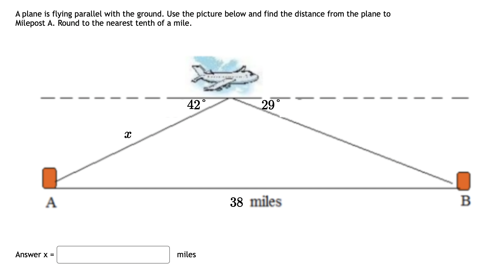 Solved A plane is flying parallel with the ground. Use the | Chegg.com