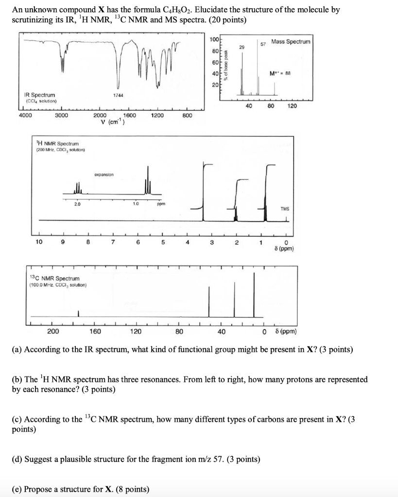 Solved An unknown compound X has the formula C4H2O2. | Chegg.com