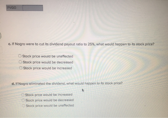 Solved The stock of Nogro Corporation is currently selling | Chegg.com