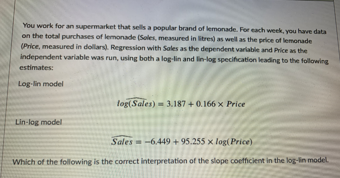 Solved which of the following is the correct interpretation | Chegg.com