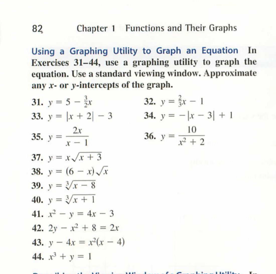 Solved 82 Chapter 1 Functions and Their Graphs Using a | Chegg.com