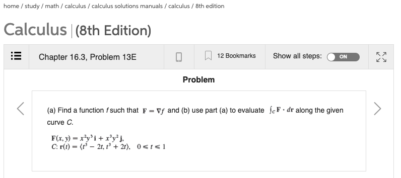 Solved (a) Find a function f such that F=∇f and (b) use part | Chegg.com Solved (a) Find a function f such that F=∇f and (b) use part | Chegg.com