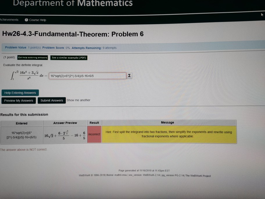 Solved Department of Mathematics Achievements Course Help | Chegg.com
