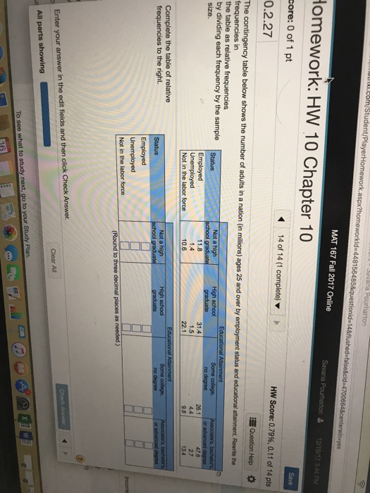 Solved MAT 167 Fall 2017 Online lomework: HW 10 Chapter 10 | Chegg.com