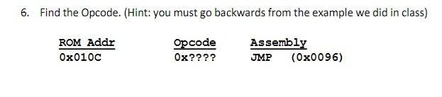 Solved Find the Opcode. (Hint: you must go backwards from | Chegg.com
